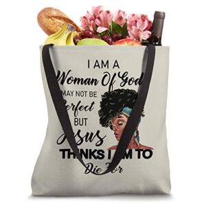 African American Afrocentric Christian Woman God Faith Gift Tote Bag