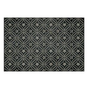 carolina creekhouse grace floorflat (042087ub) | decorative vinyl floor covering | lay flat | durable | no curling edges | waterproof | easy clean | wipeable | eco-friendly | 2’ x 5’ mat | black beige