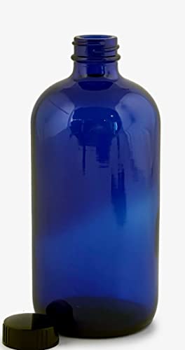 Vivaplex, 12, Cobalt Blue, 16 oz Glass Bottles, with Lids