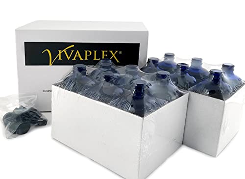 Vivaplex, 12, Cobalt Blue, 16 oz Glass Bottles, with Lids