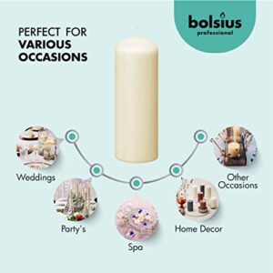 Bolsius Ivory Pillar Candles – 2x6 Unscented Candle Set of 20 – Dripless, Smokeless, and Clean Burning Household Dinner Candles – Perfect for Weddings, Parties, Dinners Decorative Candles