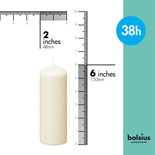 Bolsius Ivory Pillar Candles – 2x6 Unscented Candle Set of 20 – Dripless, Smokeless, and Clean Burning Household Dinner Candles – Perfect for Weddings, Parties, Dinners Decorative Candles