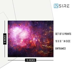 Insire Space Posters Galaxy Galaxy Wall Art Galaxy Posters For Wall - Set of 6 (8x10) Galaxy Posters Space Wall Art - Astronaut Wall Decor Astronomy Pictures - Planet Posters For Wall UNFRAMED