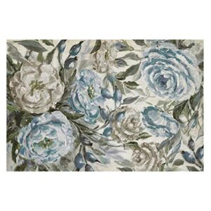 carolina creekhouse scarlett floorflat | decorative vinyl floor covering | lay flat | durable | no curling edges | waterproof | easy clean | wipeable | eco-friendly | 4’ x 6’ mat | blue