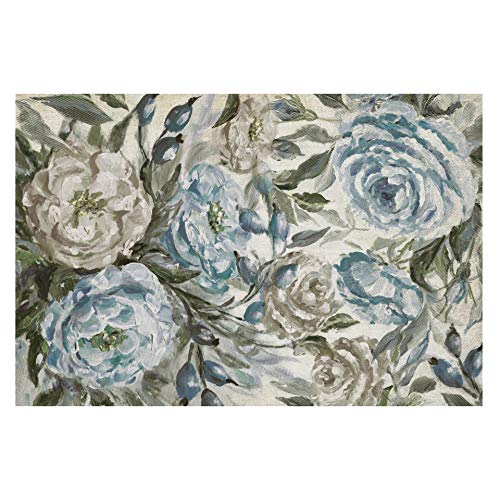 Carolina Creekhouse Scarlett FloorFlat | Decorative Vinyl Floor Covering | Lay Flat | Durable | No Curling Edges | Waterproof | Easy Clean | Wipeable | Eco-Friendly | 4’ x 6’ Mat | Blue