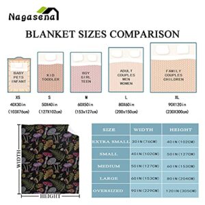 Nagasena Wild Forest Mushrooms Blanket Warm Bed Throws for Sofa and Pet,Ultra Luxurious Warm and Cozy for All Seasons Throw Size 60X50 in