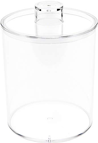 Pioneer Plastics 277C Clear Round Plastic Container with Lid, 4.0625" W x 4.75" H, Pack of 4