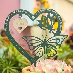 mayamila memorial gift heart-shape butterfly ornament plaque, sympathy gift for loss of mother, bereavement condolence remembrance gift in memory of loved one loss of mom