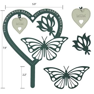 Mayamila Memorial Gift Heart-Shape Butterfly Ornament Plaque, Sympathy Gift for Loss of Mother, Bereavement Condolence Remembrance Gift in Memory of Loved One Loss of Mom