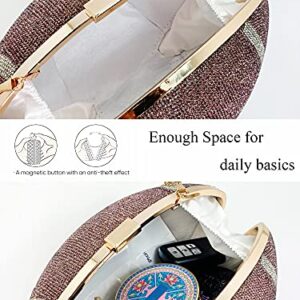 Womens Evening Bags Round Ball Clutch Purse Rhinestone Glitter Crossbody Shoulder Bag