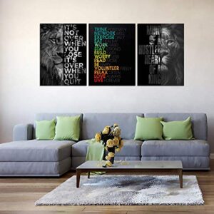 Motivational Office Wall Art Inspirational Canvas Wall Art Hustle Posters Wall Decor Entrepreneur Quote Wall Paintings Picture 3 Pieces Artwork for Bedroom Home Decor Wooden Framed (36”Wx16”H)