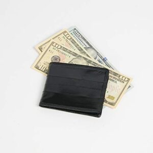 OROM EEL SKIN LEATHER SLIM WALLET (black)