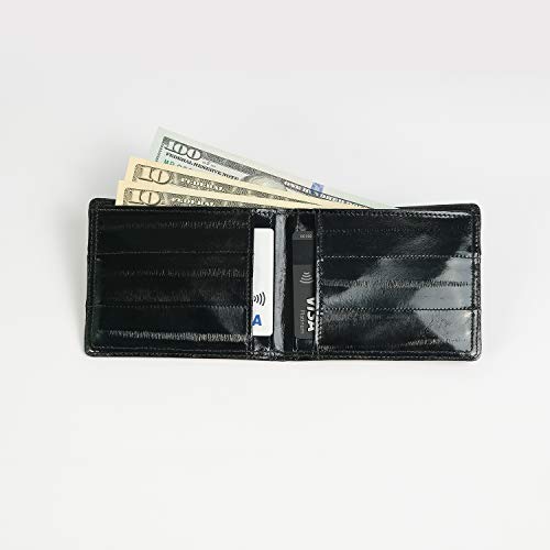 OROM EEL SKIN LEATHER SLIM WALLET (black)