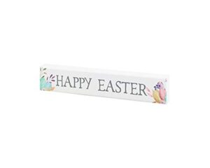 collins painting ‘happy easter’ mini floral shelf sitter white 8 l x 1.5 h x 0.75 d (inches)