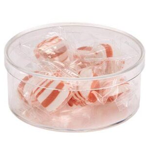 Pioneer Plastics 015C Clear Small Round Plastic Container, 3.3125" W x 1.3125" H, Pack of 4