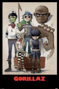 xihoo gorillaz – all here-alternative rock music poster，12x18inch，30x46cm