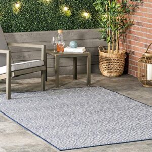 nuloom paloma abstract geometric indoor/outdoor area rug, 4′ x 6′, navy