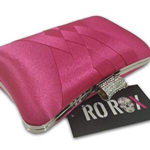 Ro Rox Francesca Retro Vintage Crystal Evening Prom Party Box Clutch Handbag Bag - Pink