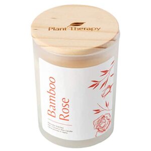 Plant Therapy Natural Bamboo Rose Aromatherapy Candle - Vegan Soy & Coconut Wax, 8 oz, Long Lasting, Hand Poured in The USA, Scented with Essential Oils