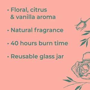 Plant Therapy Natural Bamboo Rose Aromatherapy Candle - Vegan Soy & Coconut Wax, 8 oz, Long Lasting, Hand Poured in The USA, Scented with Essential Oils