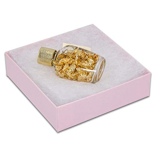 TheDisplayGuys 25-Pack #33 Cotton Filled Cardboard Paper Jewelry Box Gift Case - Pink (3 1/2" x 3 1/2" x 1")