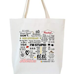 Why Z I'm Stupid Eat Glass TV Quotes Calico Tote Bag Gifts, Natural-cream, Medium