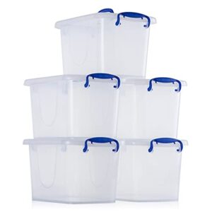 shsycer storage bin-5pack,6.5l/6qt plastic storage bins with lids,50% thicker than other storage containers with lid,clear storage latch box,storage organizing container with latching handle and lids