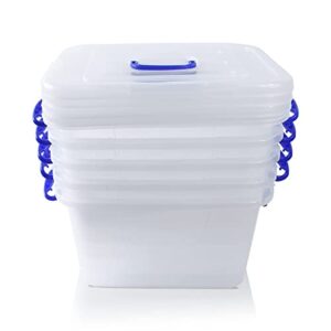 SHSYCER Storage Bin-5Pack,6.5L/6qt Plastic Storage Bins with Lids,50% Thicker Than Other Storage Containers with Lid,Clear Storage Latch Box,Storage Organizing Container with Latching Handle and Lids