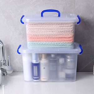 SHSYCER Storage Bin-5Pack,6.5L/6qt Plastic Storage Bins with Lids,50% Thicker Than Other Storage Containers with Lid,Clear Storage Latch Box,Storage Organizing Container with Latching Handle and Lids