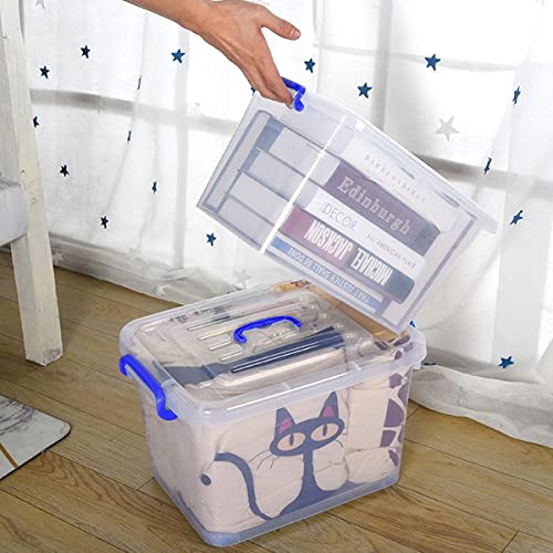 SHSYCER Storage Bin-5Pack,6.5L/6qt Plastic Storage Bins with Lids,50% Thicker Than Other Storage Containers with Lid,Clear Storage Latch Box,Storage Organizing Container with Latching Handle and Lids