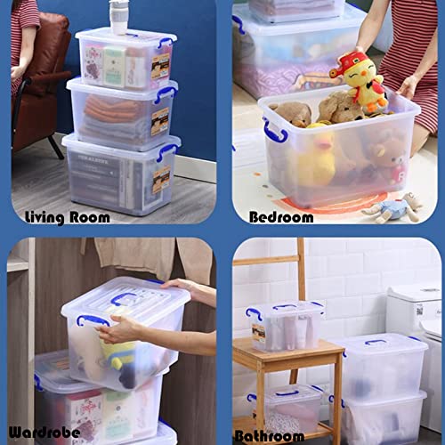 SHSYCER Storage Bin-5Pack,6.5L/6qt Plastic Storage Bins with Lids,50% Thicker Than Other Storage Containers with Lid,Clear Storage Latch Box,Storage Organizing Container with Latching Handle and Lids