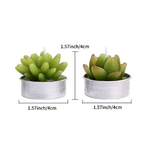 12 Pcs Cactus Tealight Candles Delicate Succulent Cactus Candles for Valentine's Day Birthday Party Wedding Spa Home Decoration Gifts