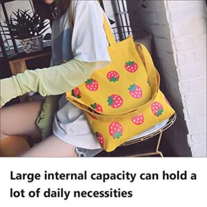 Amosfun hobo Bag Crossbody 1 Pc Canvas Bag Strawberry Printed Woman Crossbody Bag Shoulder Bag (Yellow)