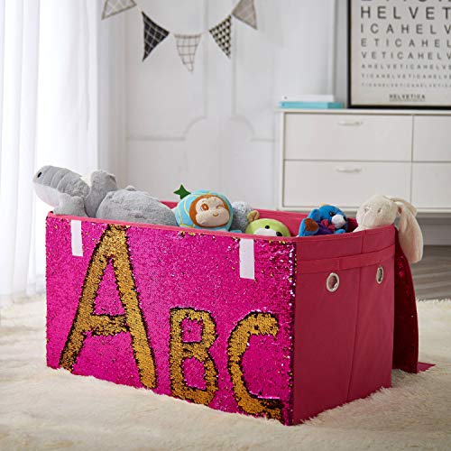 Urban Shop Sequin Storage Trunk, Pink