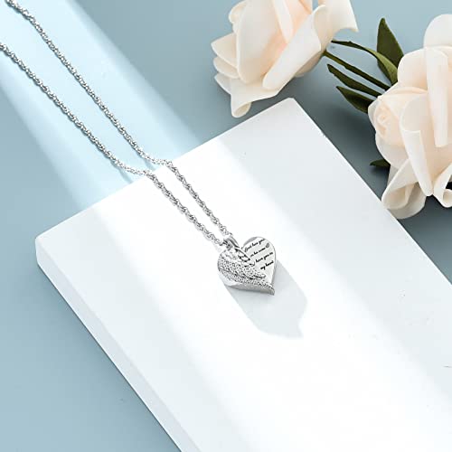 shajwo Cremation Jewelry Angel Wing Heart Urn Necklaces for Ashes Memorial Keepsake Pendant for Women Men,Customize