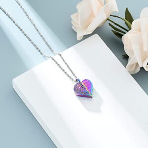 shajwo Cremation Jewelry Angel Wing Heart Urn Necklaces for Ashes Memorial Keepsake Pendant for Women Men,Customize