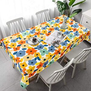 ASPMIZ Floral Tablecloth, Flowers Table Cloth for Spring Summer Fall Autumn, Waterproof Tablecloth for Kitchen Dining Room Picnic Party Banquet, Outdoor Indoor Use Table Cover, Rectangle 60 x 84 inch