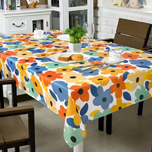 ASPMIZ Floral Tablecloth, Flowers Table Cloth for Spring Summer Fall Autumn, Waterproof Tablecloth for Kitchen Dining Room Picnic Party Banquet, Outdoor Indoor Use Table Cover, Rectangle 60 x 84 inch