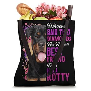 Rottweilers Are A Girls Best Friend Dog Mama Rotty Lover Mom Tote Bag