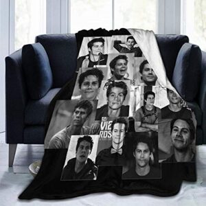 longting dylan o’brien ultra soft throw blanket flannel fleece all season light weight living room/bedroom warm blanket 80″x60″