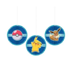 pokemon printed hanging honeycomb balls – 3pc