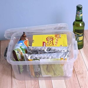 Dehouse 8 L Clear Storage Latch Box, Plastic Lidded Storage Bins, 2 Packs