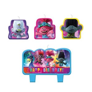 trolls world tour birthday candles – assorted sizes, 4 pcs