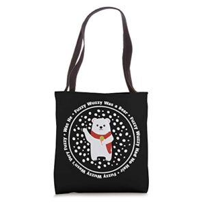 fuzzy wuzzy was a bear… christmas bear, ice cream and snow tote bag