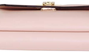 B BRENTANO Vegan Envelope Clutch Wallet Crossbody Purse with Chain Strap (Blush)