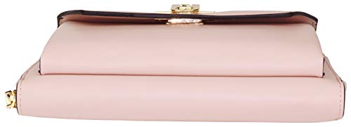 B BRENTANO Vegan Envelope Clutch Wallet Crossbody Purse with Chain Strap (Blush)