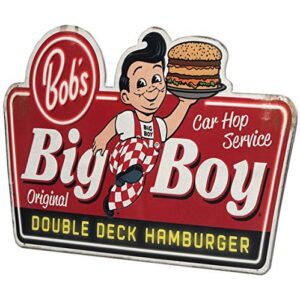 Open Road Brands Bob's Big Boy Embossed Metal Sign - Large Bob's Big Boy Wall Art for Kitchen or Man Cave