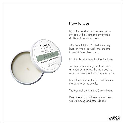 LAFCO NEW YORK – Travel Sized Scented Candle in Ski House Feu de Bois with Hints of Sandalwood, Leather Accord and Frankincense (4 oz.)