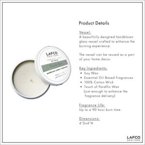 LAFCO NEW YORK – Travel Sized Scented Candle in Ski House Feu de Bois with Hints of Sandalwood, Leather Accord and Frankincense (4 oz.)