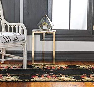 Unique Loom Barnyard Collection French Country Inspired Cottage Rooster Design Area Rug (2' 0 x 8' 0 Runner, Black/Ivory)